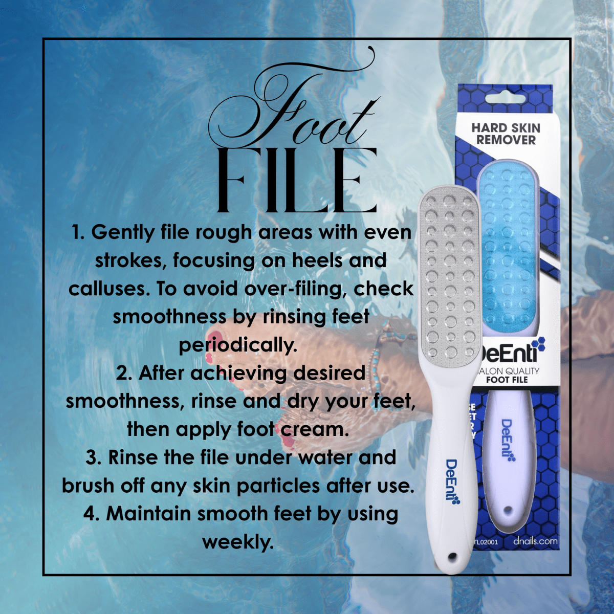 Premium White Finishing Foot File | Pedicure Supplies